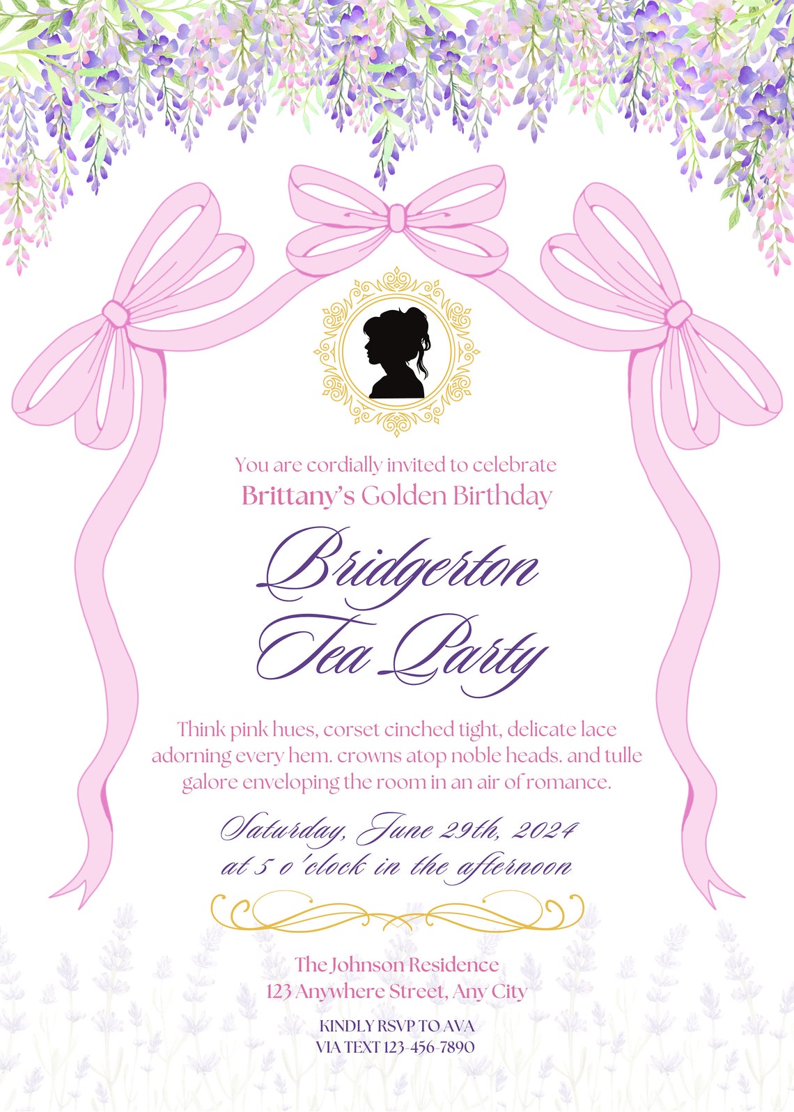 BRIDGERTON Tea Party Birthday Invitation I Bridgerton Event Invitation ...