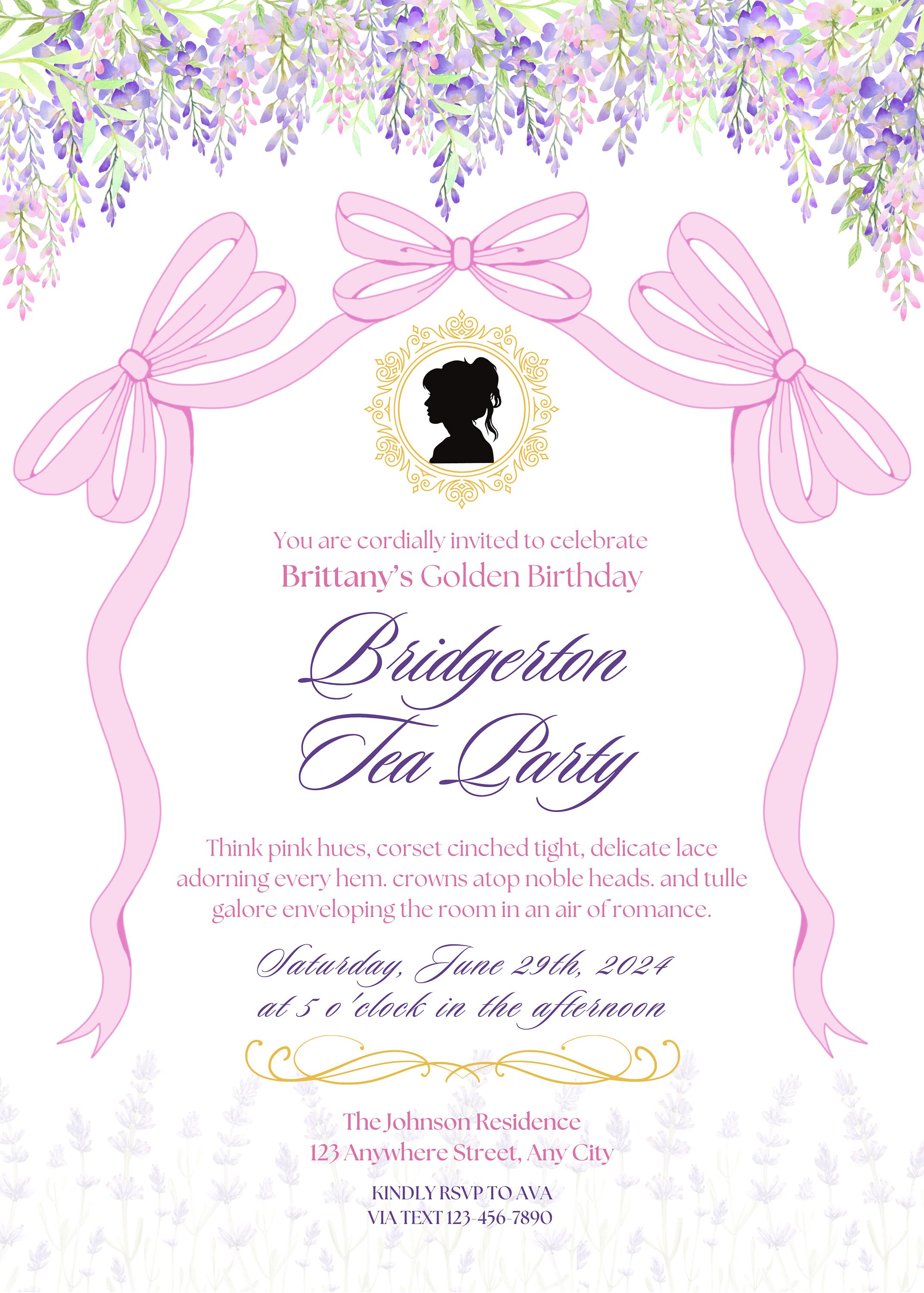 BRIDGERTON Tea Party Birthday Invitation I Bridgerton Event Invitation ...