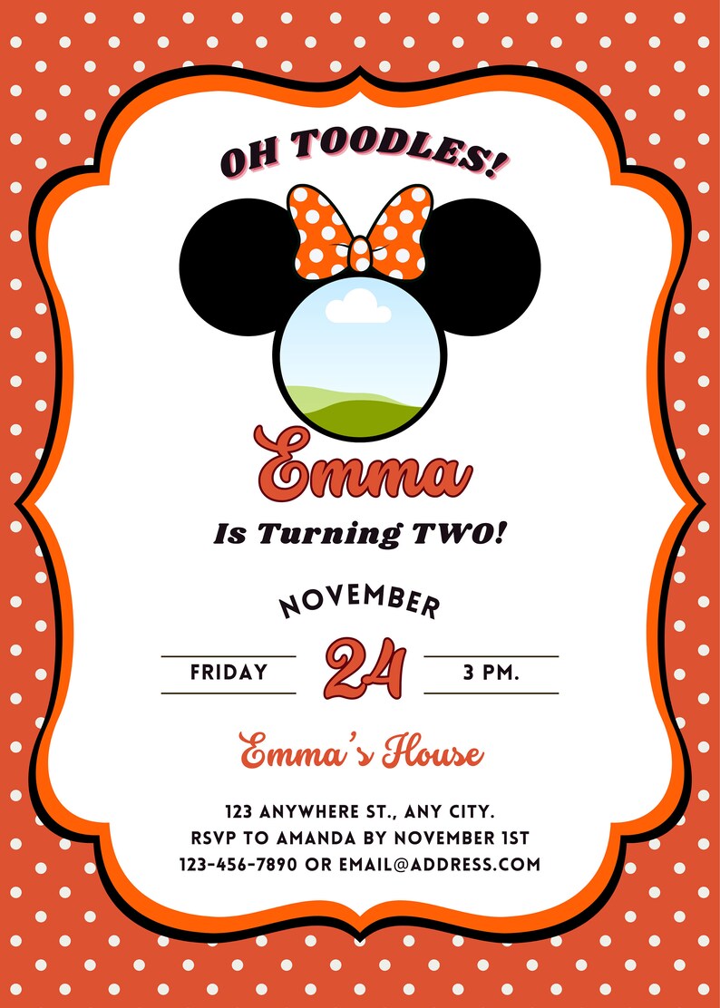 Minnie Mouse Birthday Party Invitation L Editable Birthday Party ...