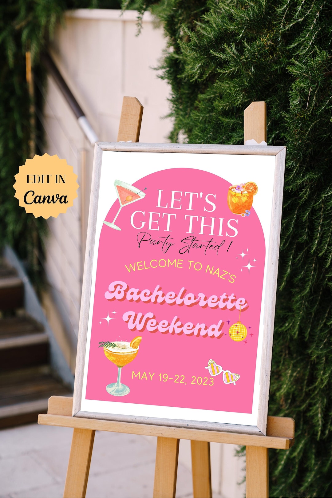Editable Bachelorette Party Welcome Sign Template L Bachelorette ...