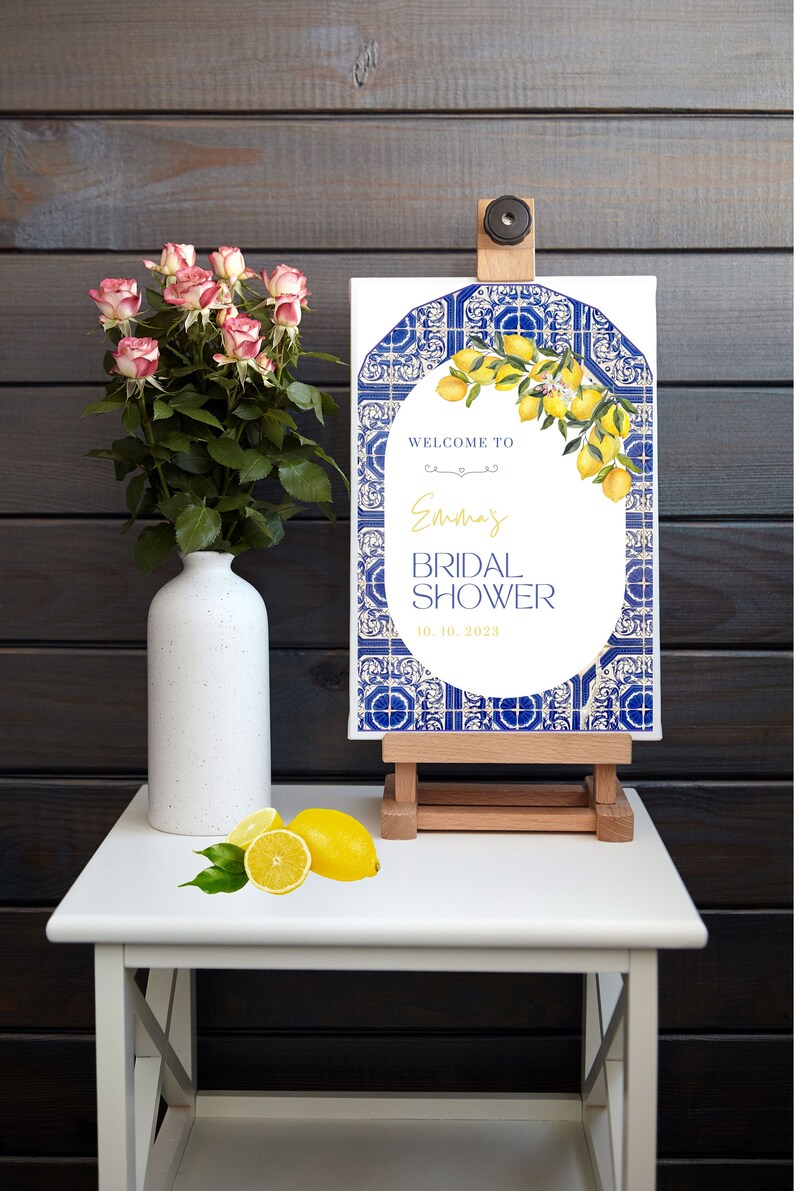Amalfi Coast Theme Welcome Sign Template, Mediterranean Bridal Shower ...