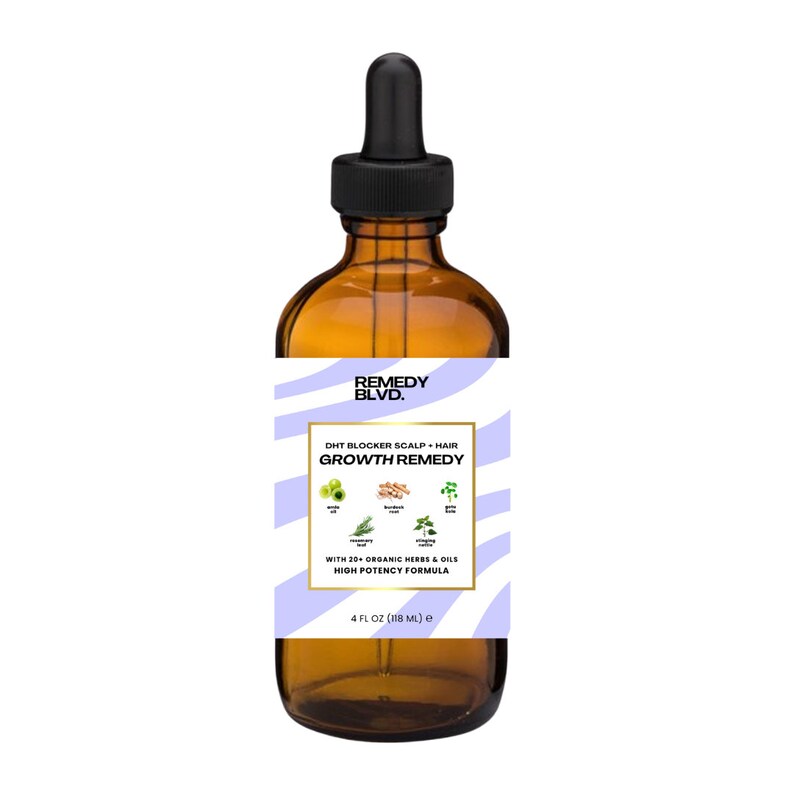 DHT Blocker Scalp Hair Growth Remedy 20 Organic Herbs & Oils Gotu Kola ...
