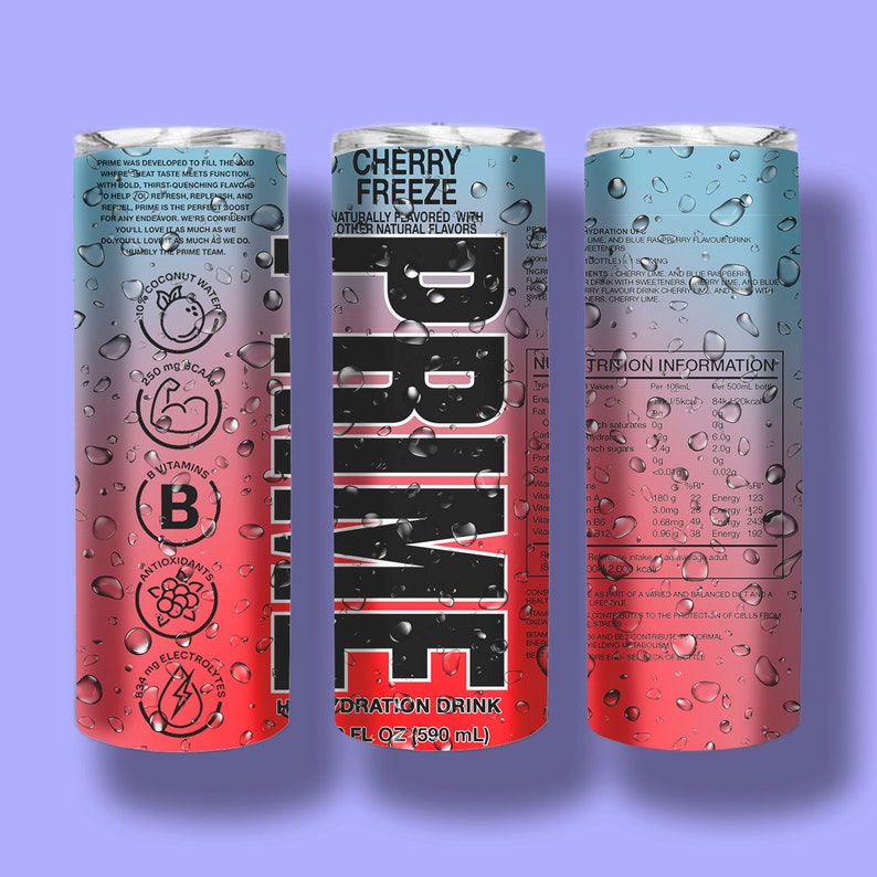 Prime Drink Cherry Freeze 4 Tumblers Templates 4 Mock Ups - Etsy UK