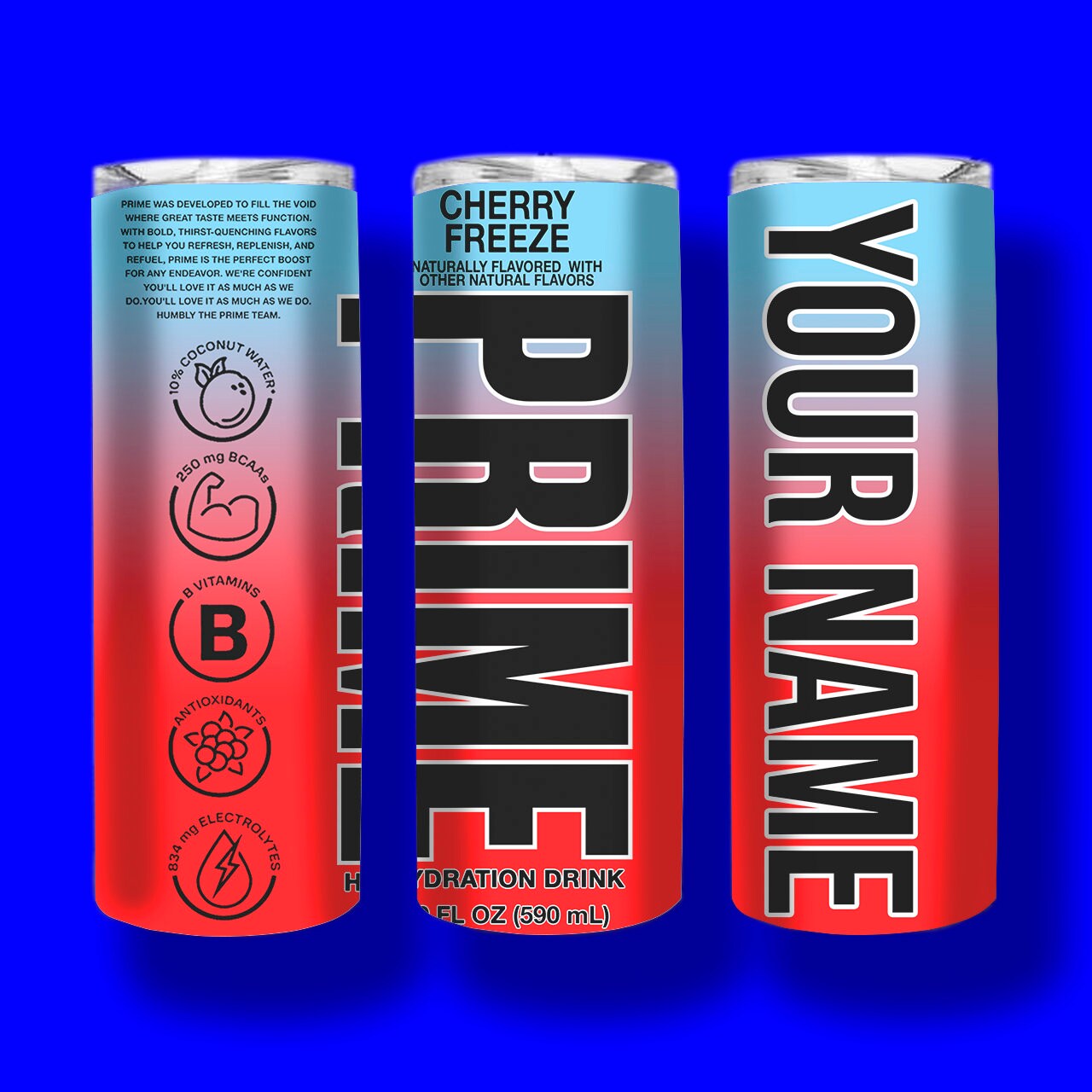 PRIME DRINK Pack of 6 Customizable Tumblers Templates - Etsy