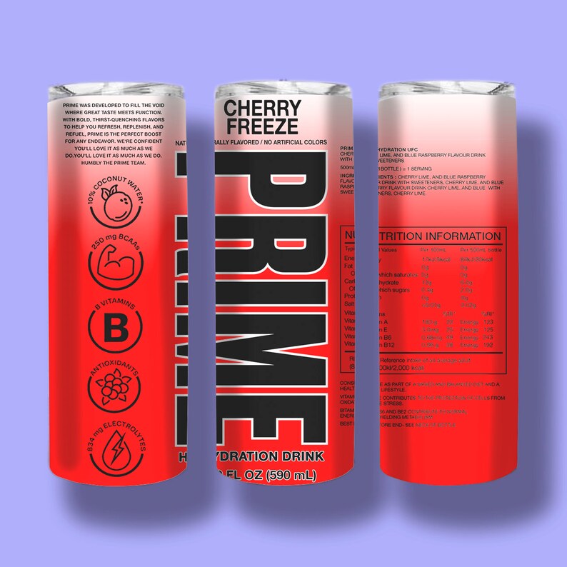 Prime Drink Cherry Freeze 4 Tumblers Templates 4 Mock Ups - Etsy