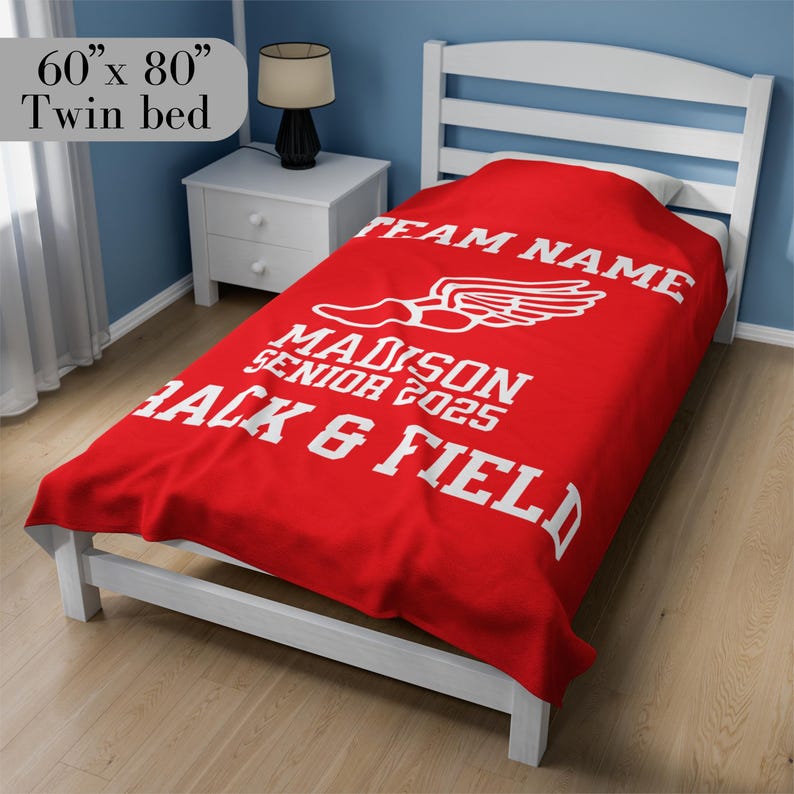 Personalized Track Blanket Custom Track Senior Gift for Track Team Gift ...