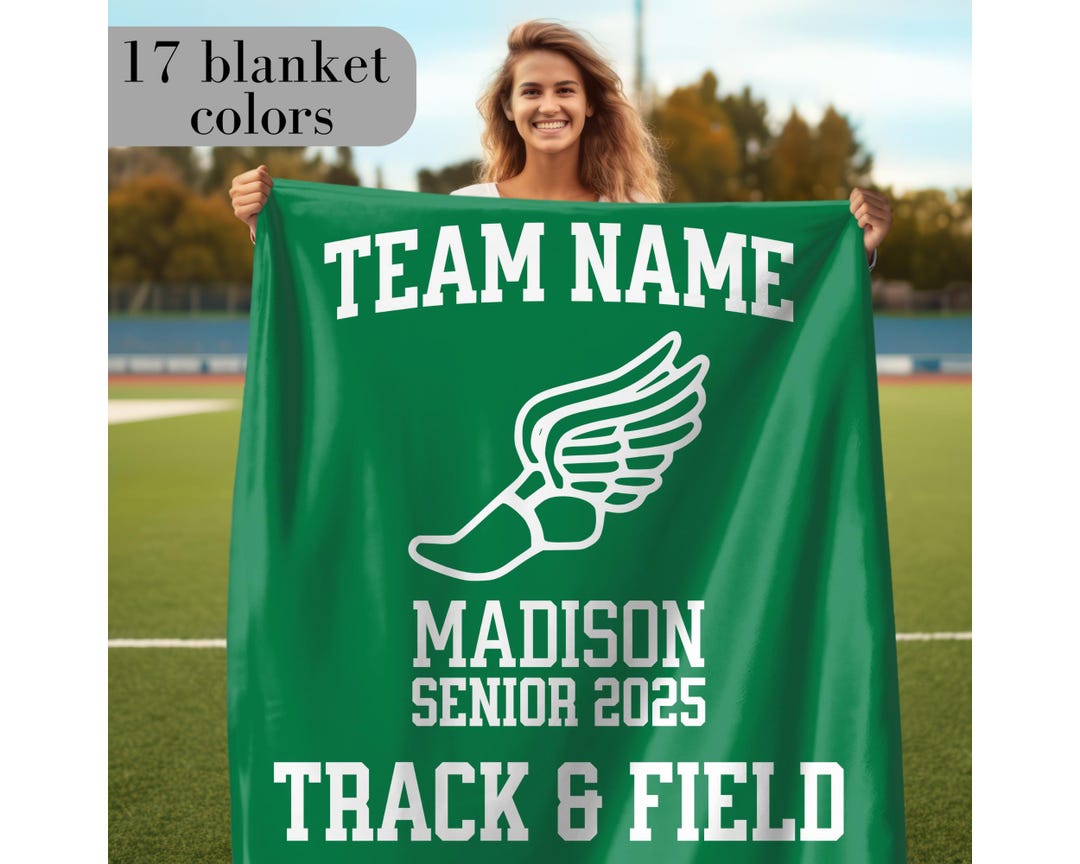 Personalized Track Blanket Custom Track Senior Gift for Track Team Gift ...