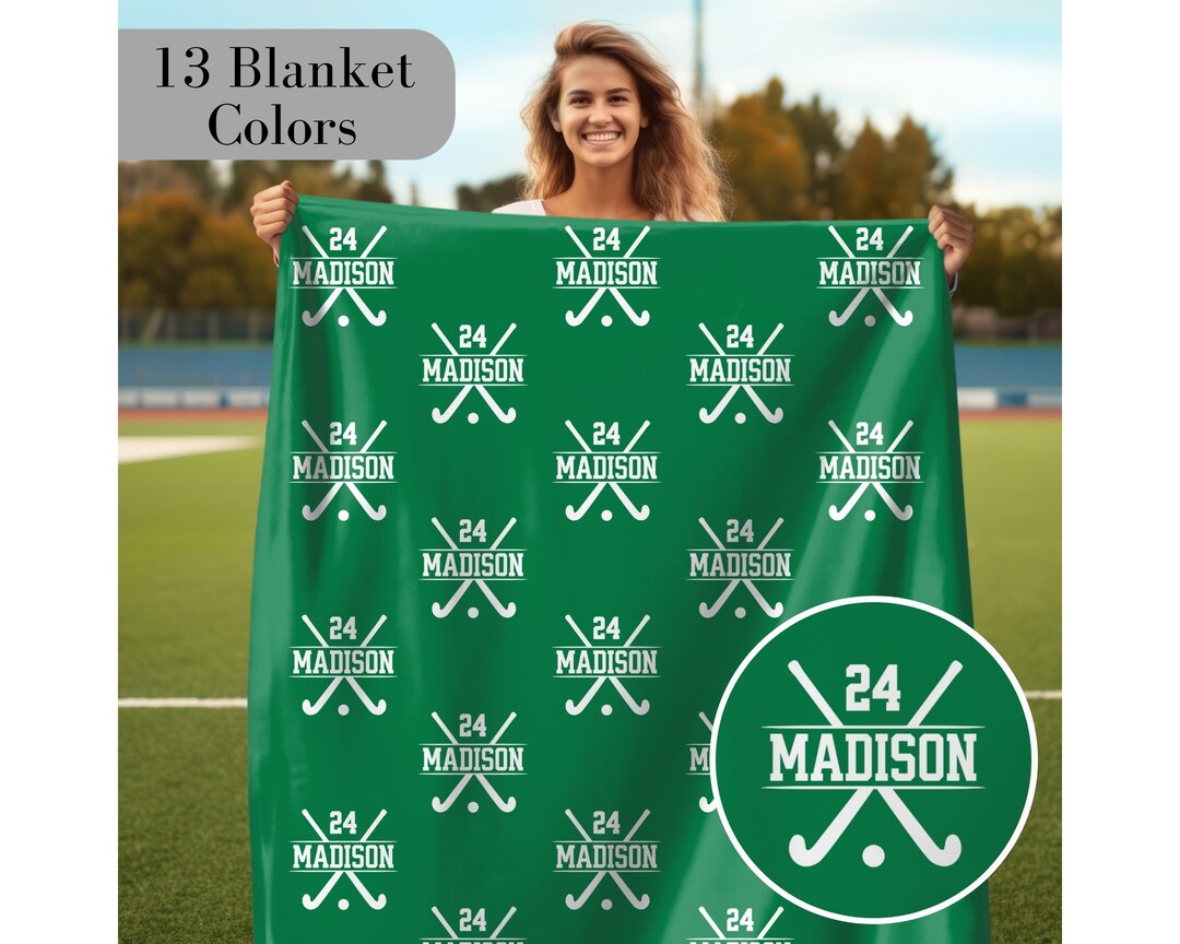 Personalized Field Hockey Blanket Custom Name Field Hockey Player Gift ...