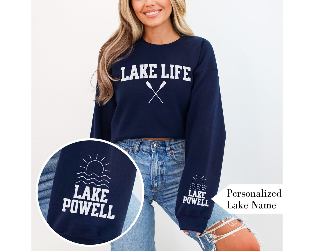 Custom Lake Life Sweatshirt Personalized Lake Name Crewneck Minimalist ...
