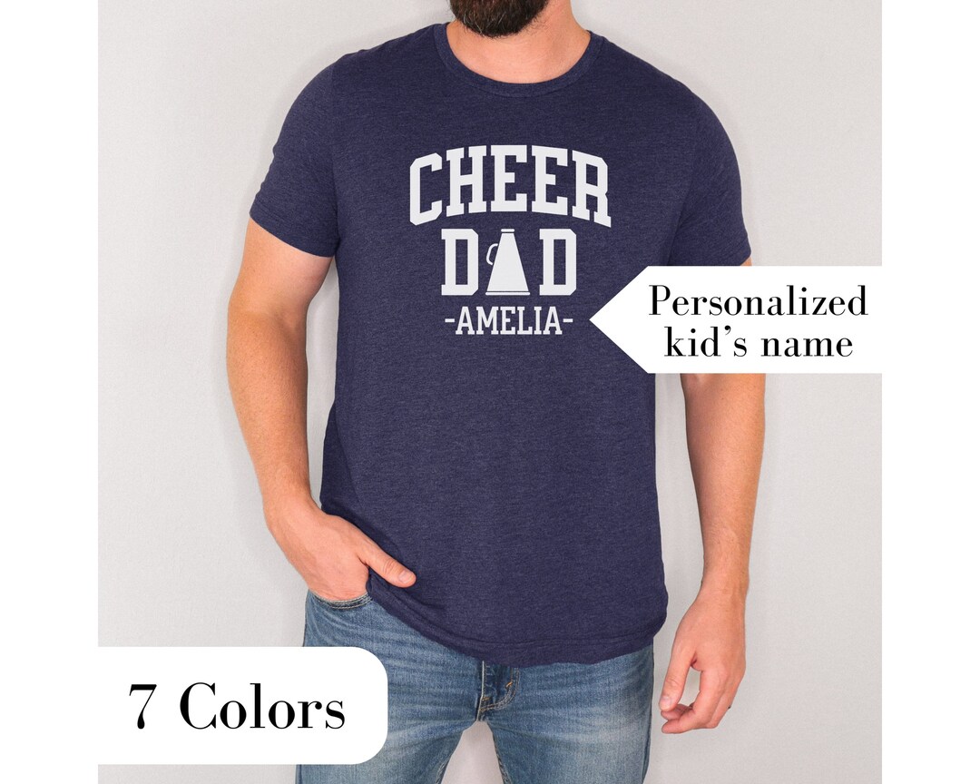 Personalized Cheer Dad Shirt Custom Name Cheer Dad T-shirt Kids Name ...