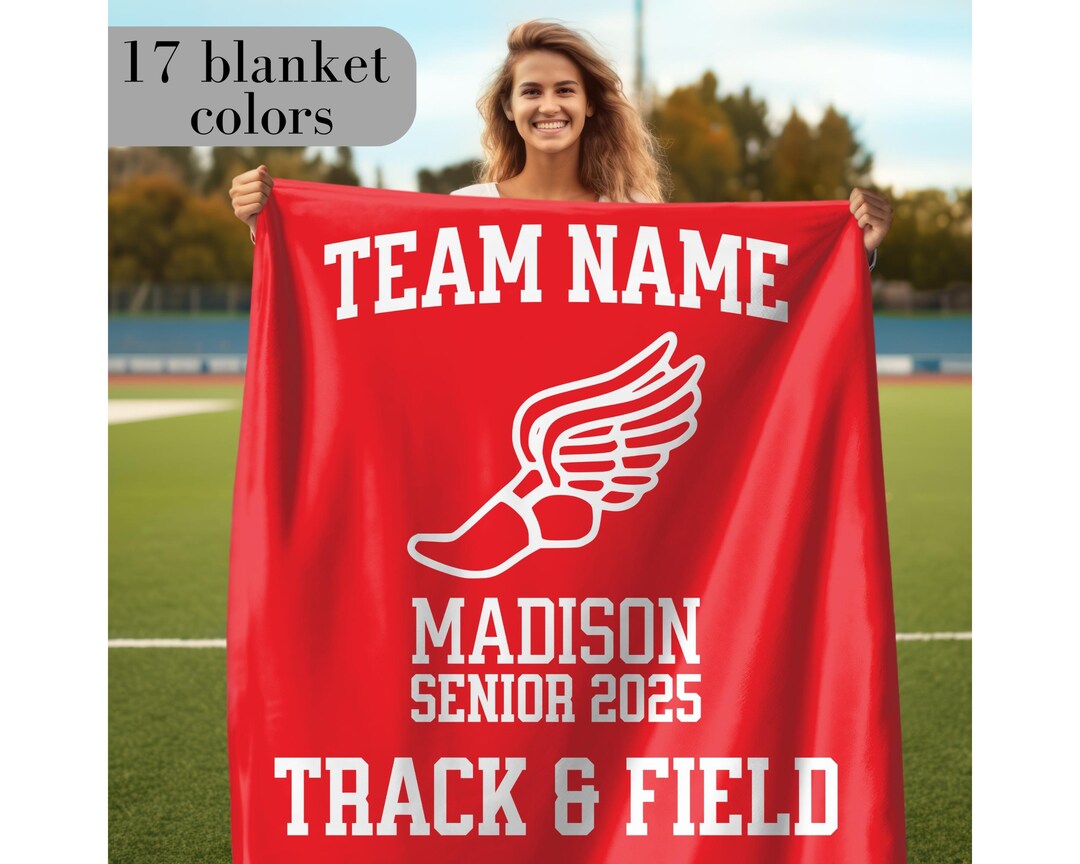 Custom Track Blanket Personalized Track Senior Gift for Track Team Gift ...