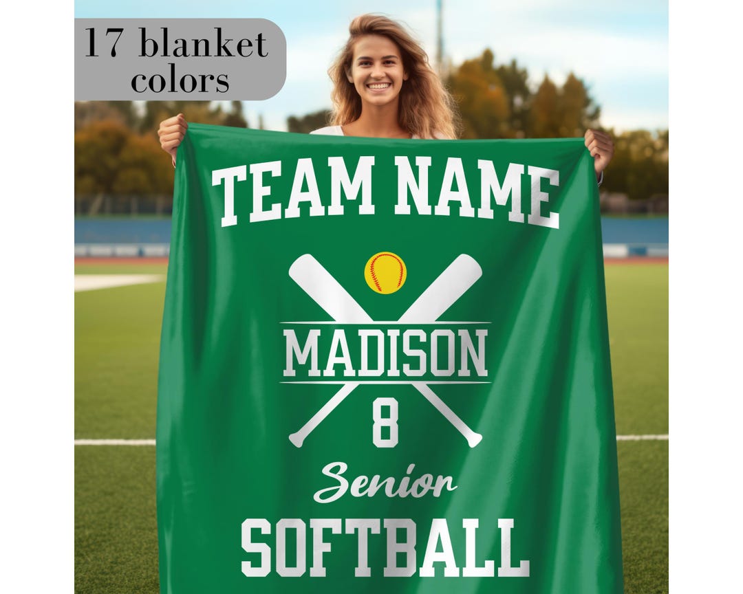 Personalized Softball Blanket Custom Softball Senior Gift for Softball ...