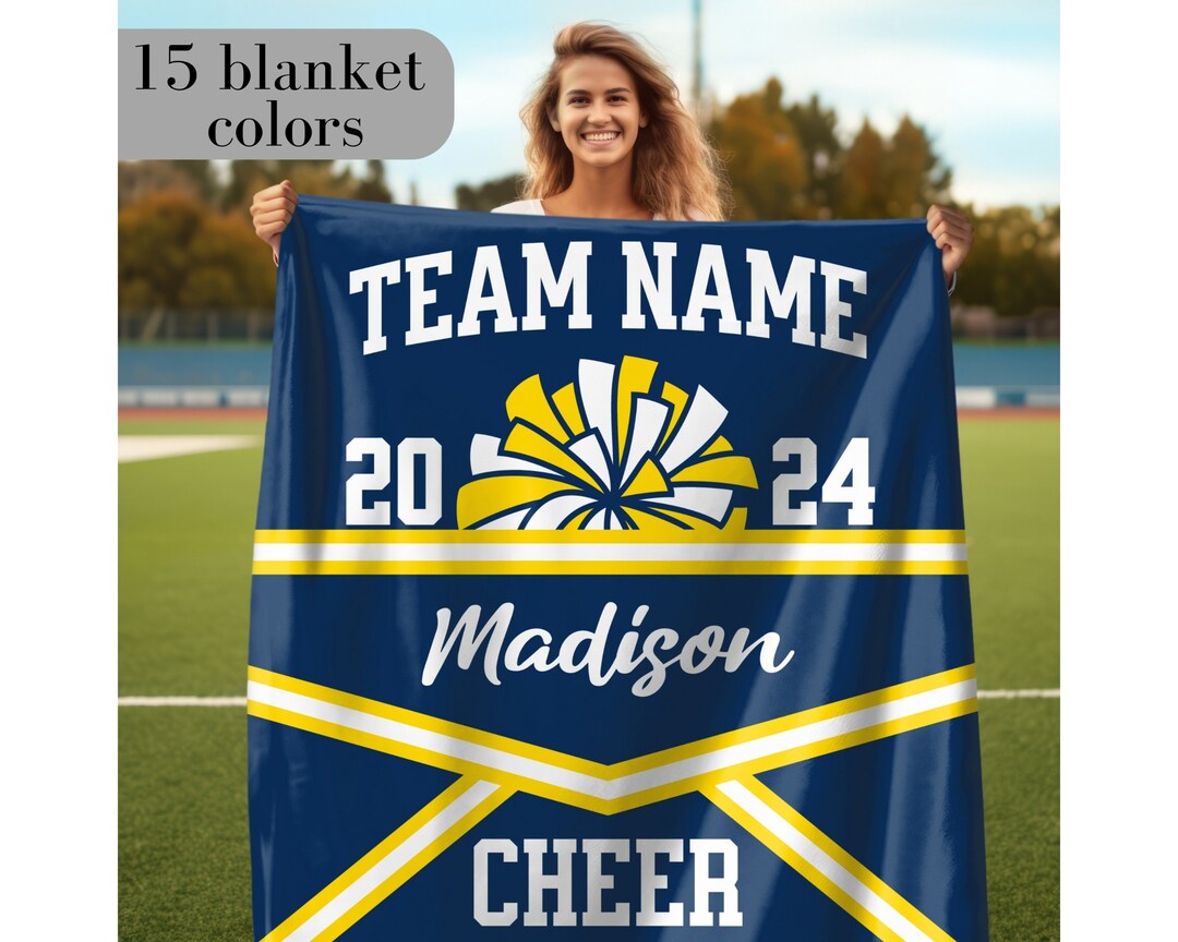 Personalized Cheerleading Blanket Custom Name Senior Cheer Gift Custom ...