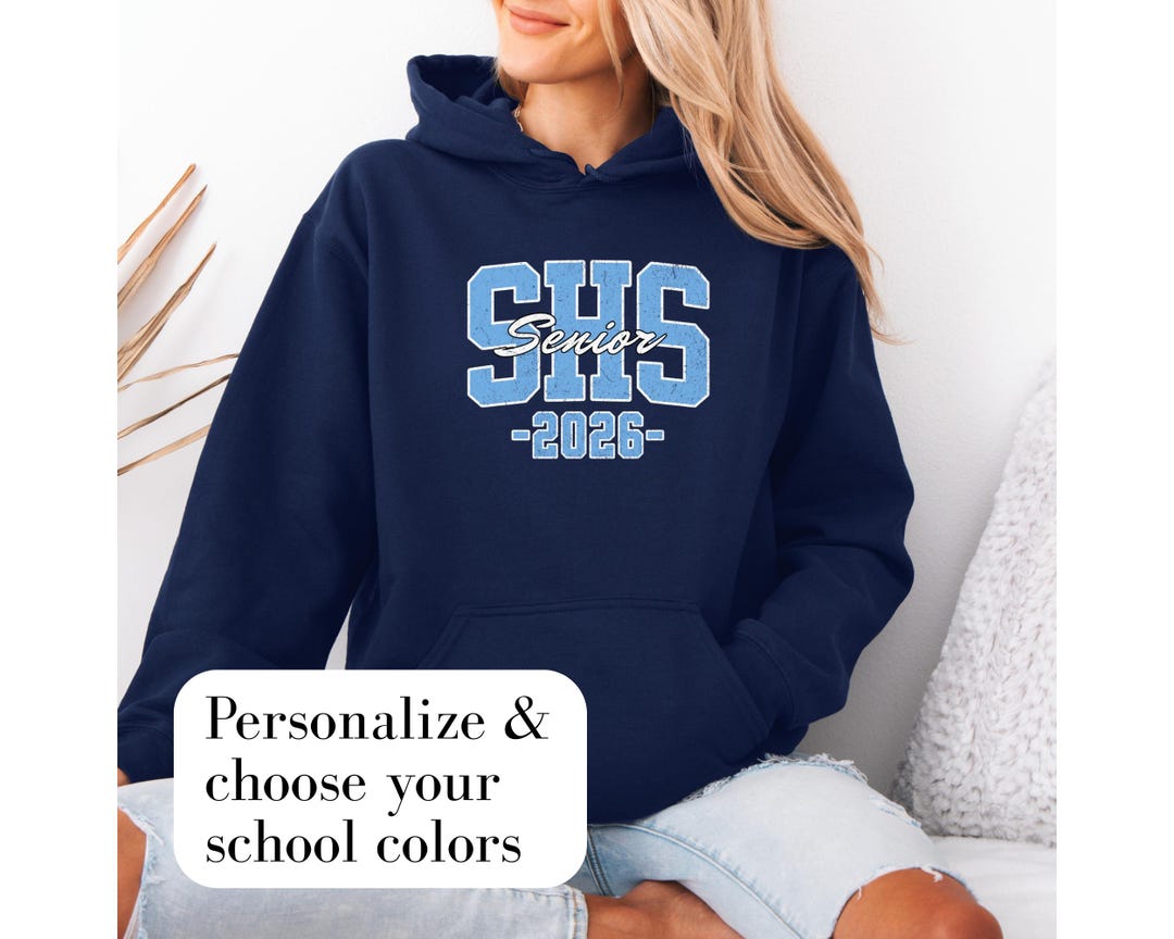 Custom Senior 2026 Hoodie Retro Style Distressed Print Personalized ...