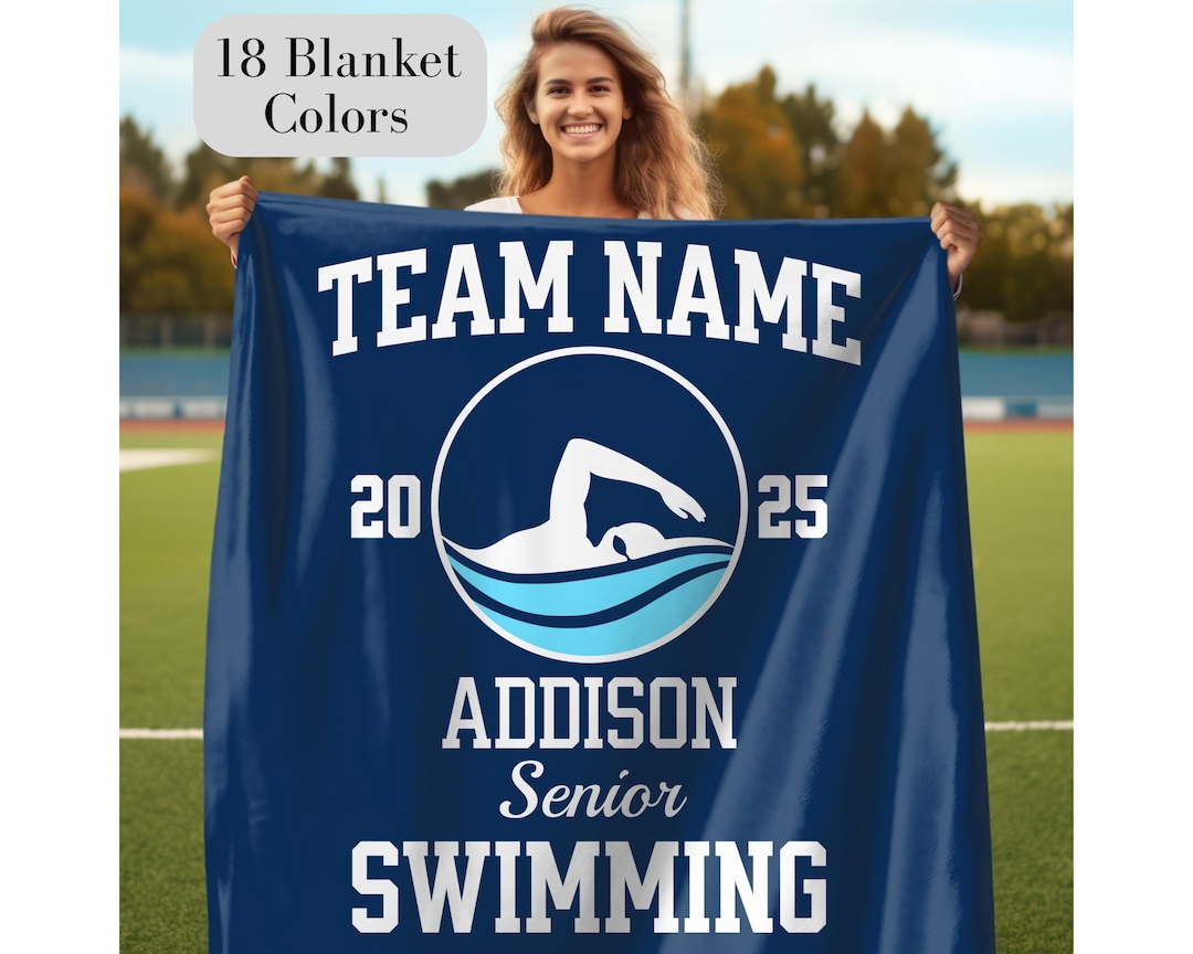 Custom Swim Team Blanket Personalized Senior Swim Gift for Swim Senior ...