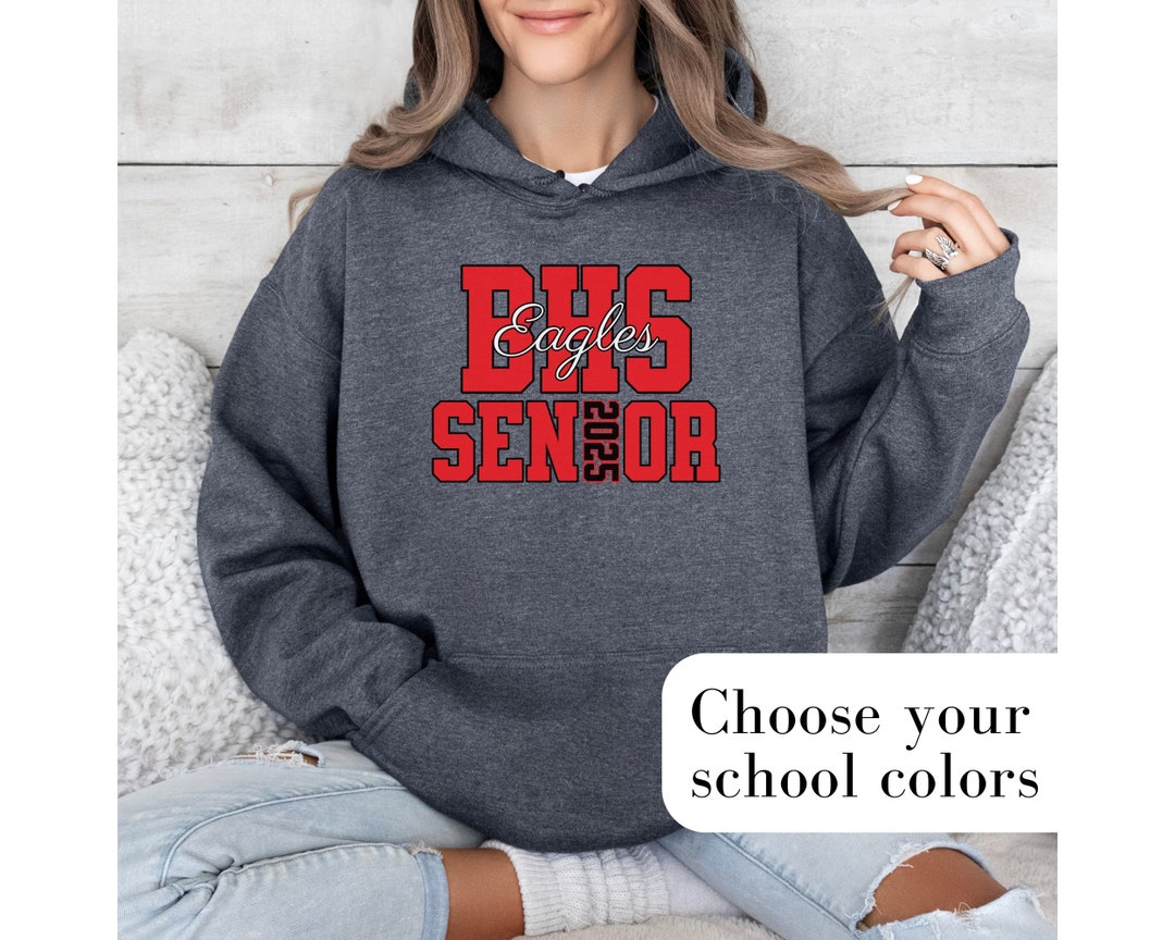 Custom Senior 2025 Hoodie Personalized School Mascot Sweatshirt Senior ...