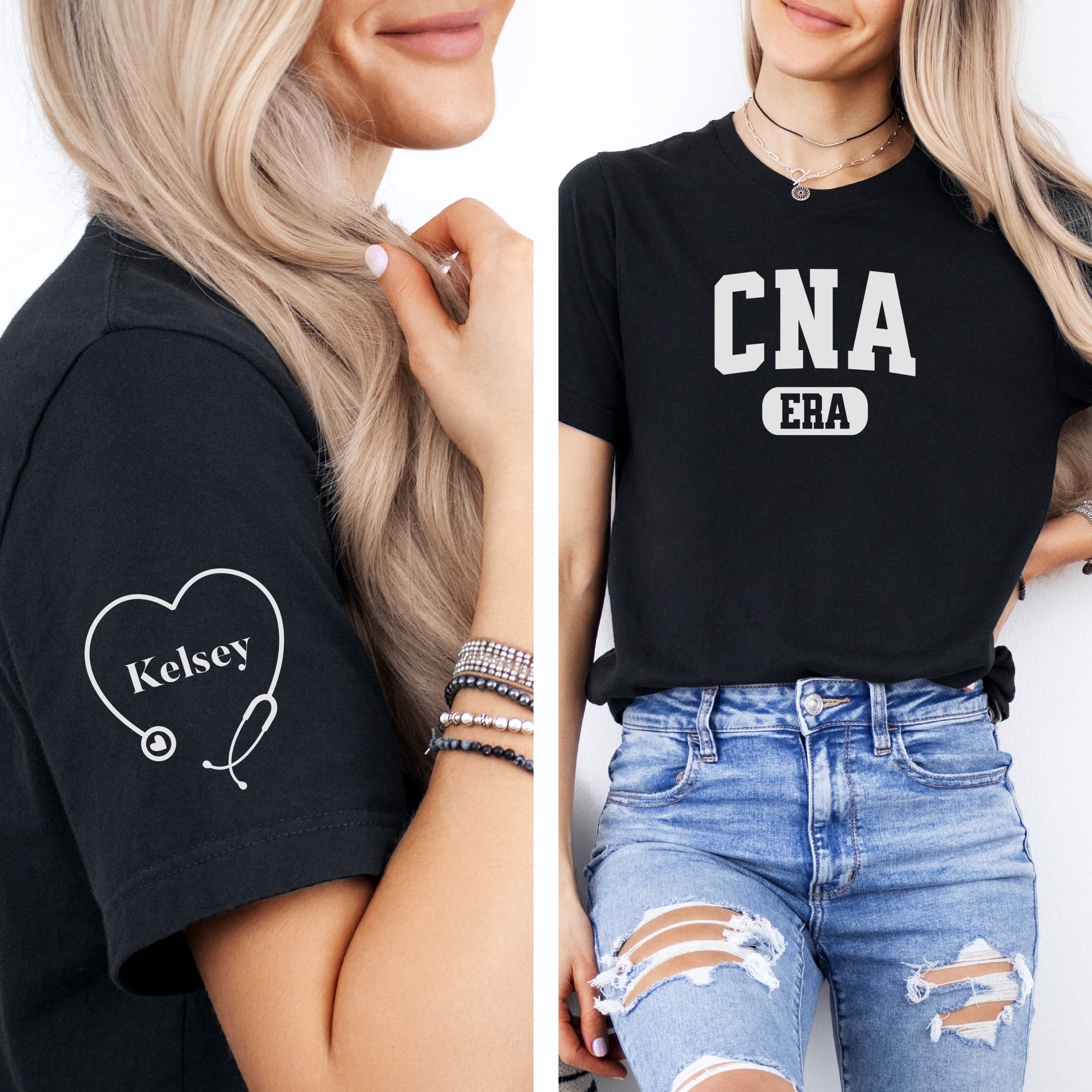 Custom CNA Shirt Personalized Name Certified Nursing Assistant Tshirt ...