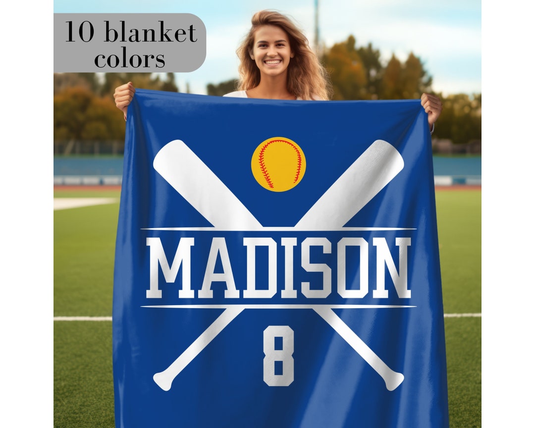 Custom Softball Blanket Personalized Senior Softball Gift for Softball ...