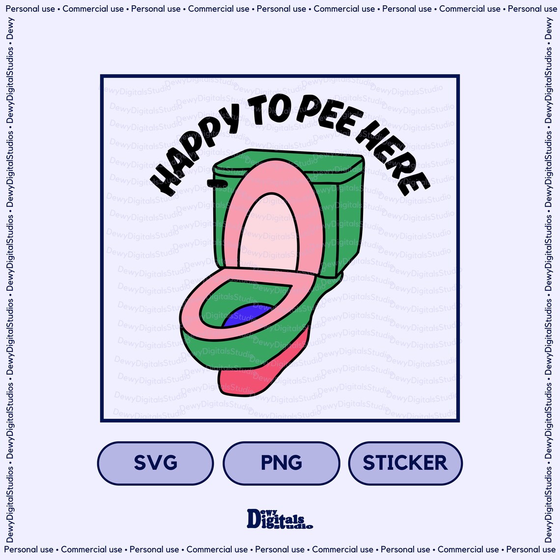 Happy to Pee Here SVG PNG Sticker Digital Trendy Art POD Design Retro ...