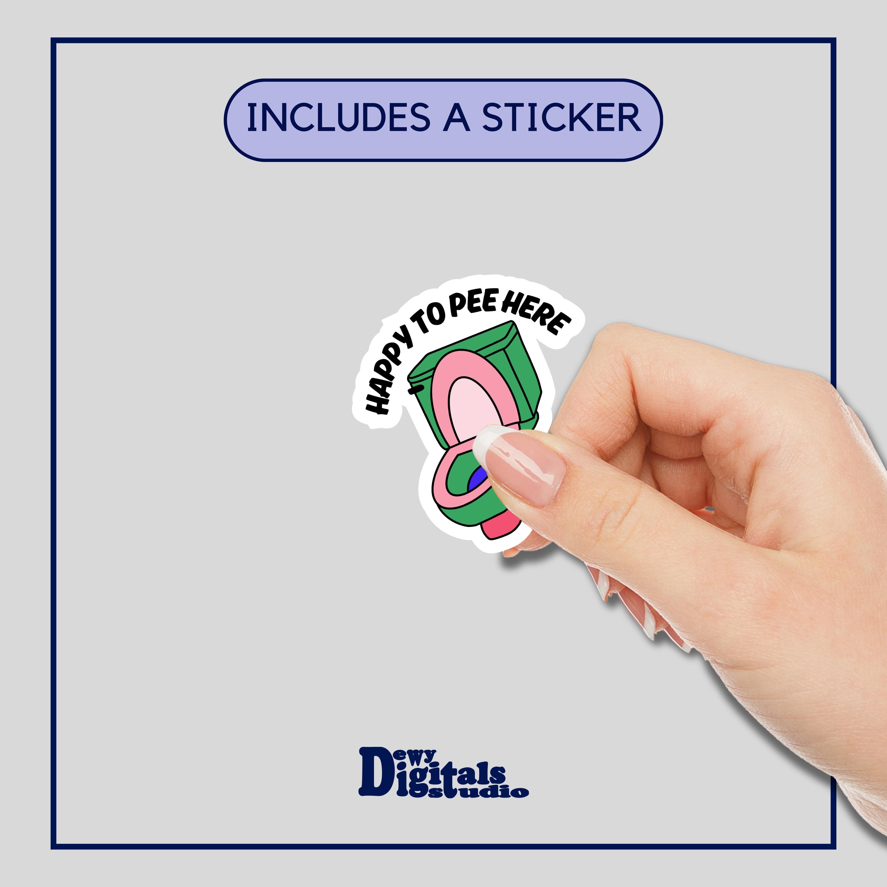 Happy to Pee Here SVG PNG Sticker Digital Trendy Art POD Design Retro ...