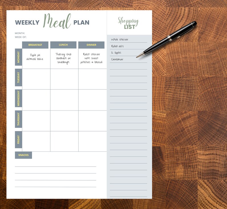 Printable Meal Planner - Etsy