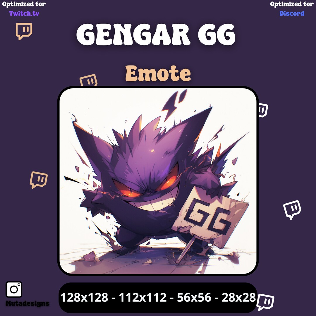 Emote Gengar Pokemon GG Gengar Pokemon GG Pokemon Vibes for Twitch ...