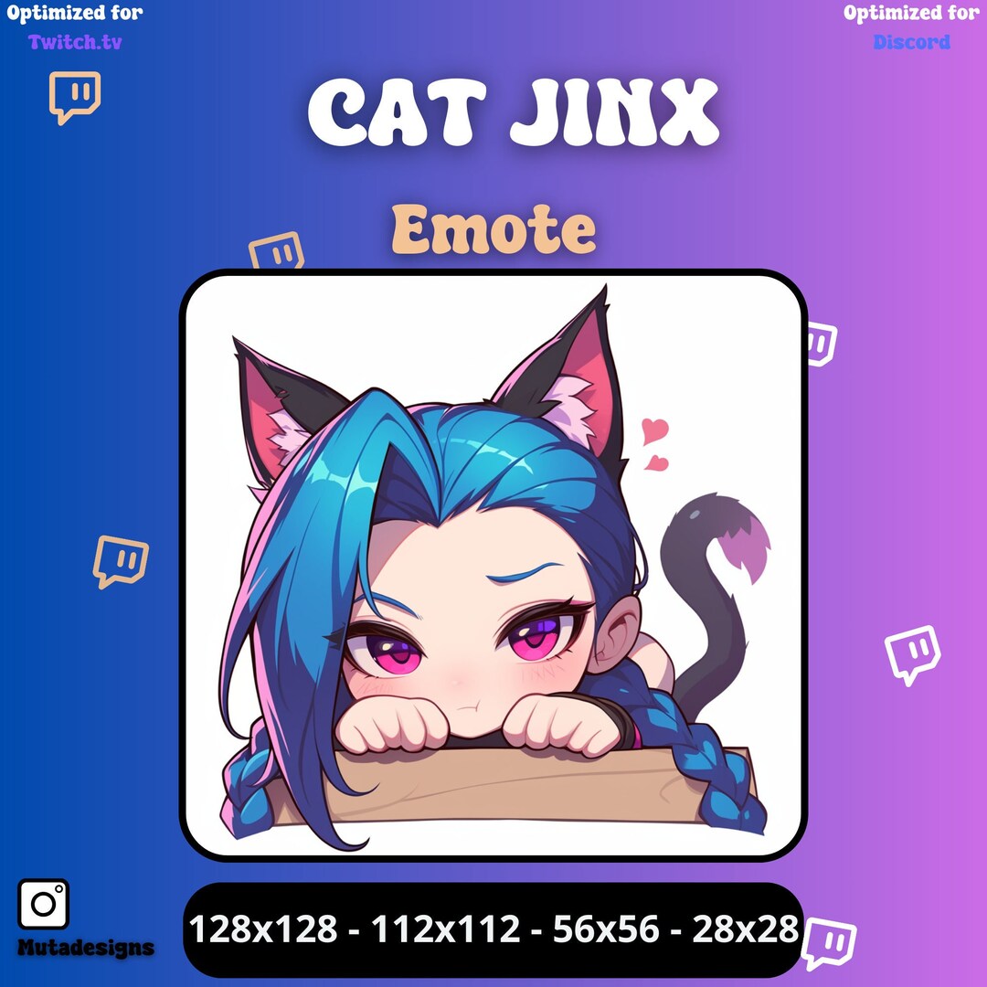 Emote Cat Jinx League of Legends for Twitch & Discord - Etsy