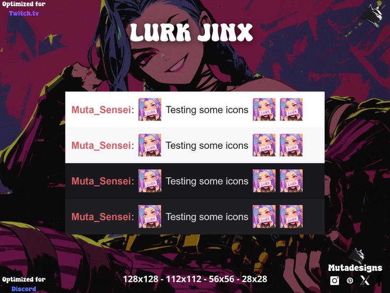 Emote Lurk Jinx League of Legends for Twitch & Discord - Etsy