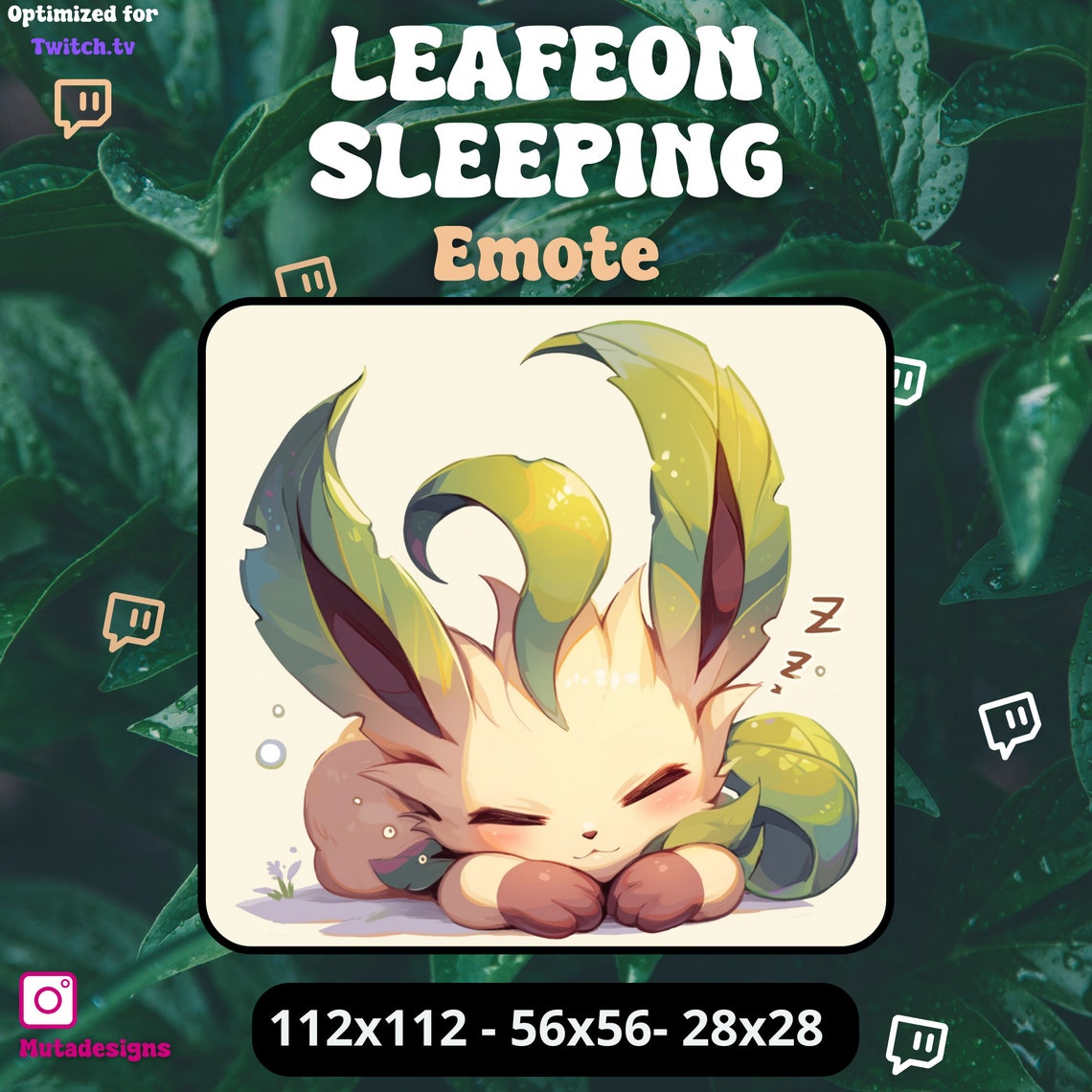 Emote Leafeon Pokemon Sleeping Phyllali Sleeping Pokemon Eevee Vibes ...