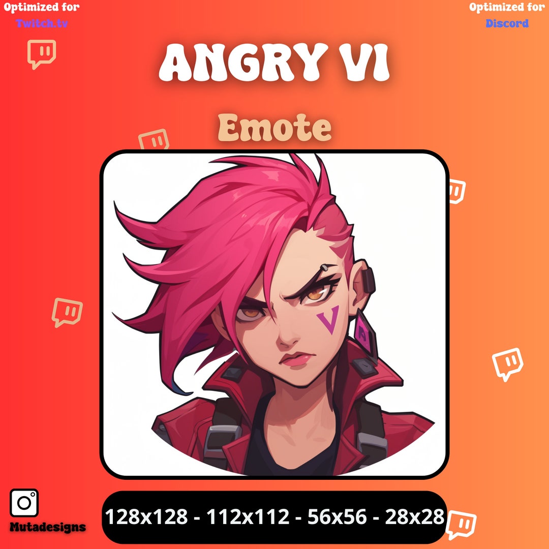 Emote Vi League of Legends Angry for Twitch & Discord - Etsy UK