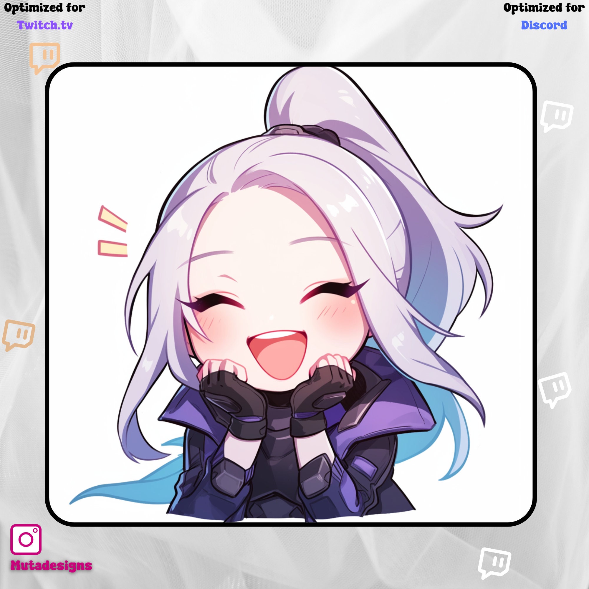 Emote - Jett Chibi Valorant Happy for Twitch & Discord - Etsy