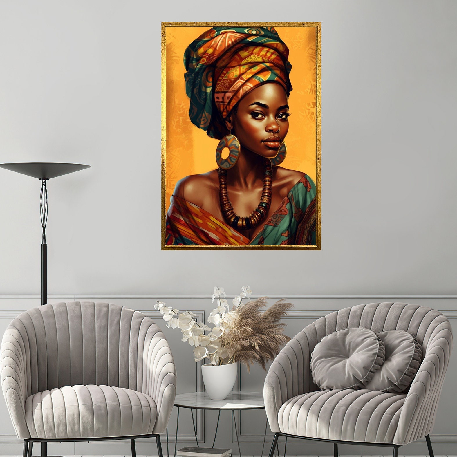 African Woman Wall Art ,african Woman Canvas Print,african American Home Decor ,african Wall ...