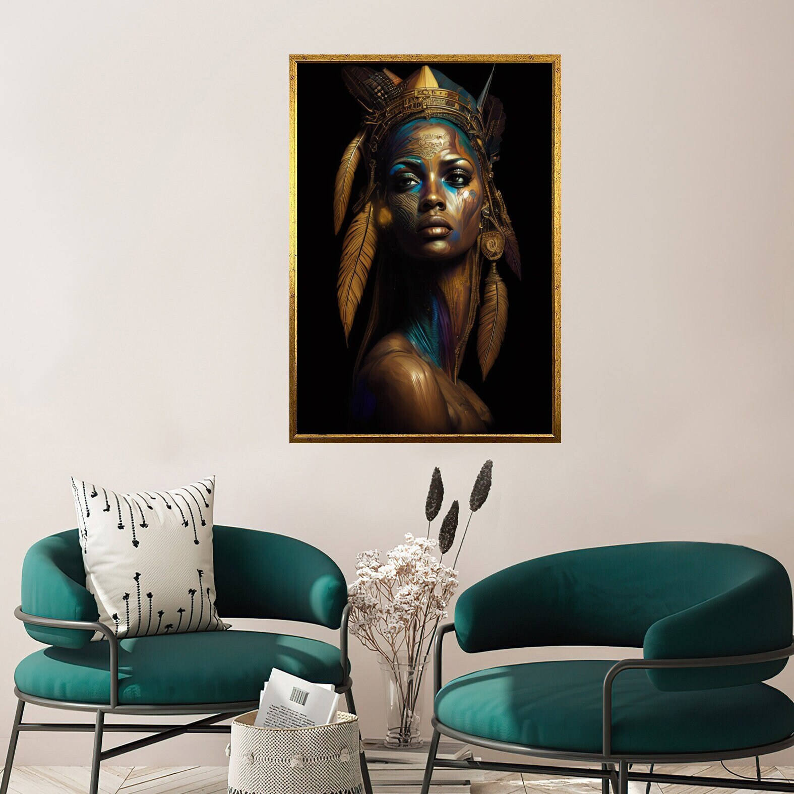 African Woman Canvas Wall Art, Black Woman Canvas Print, Woman Portrait, Print Canvas Wall Decor ...