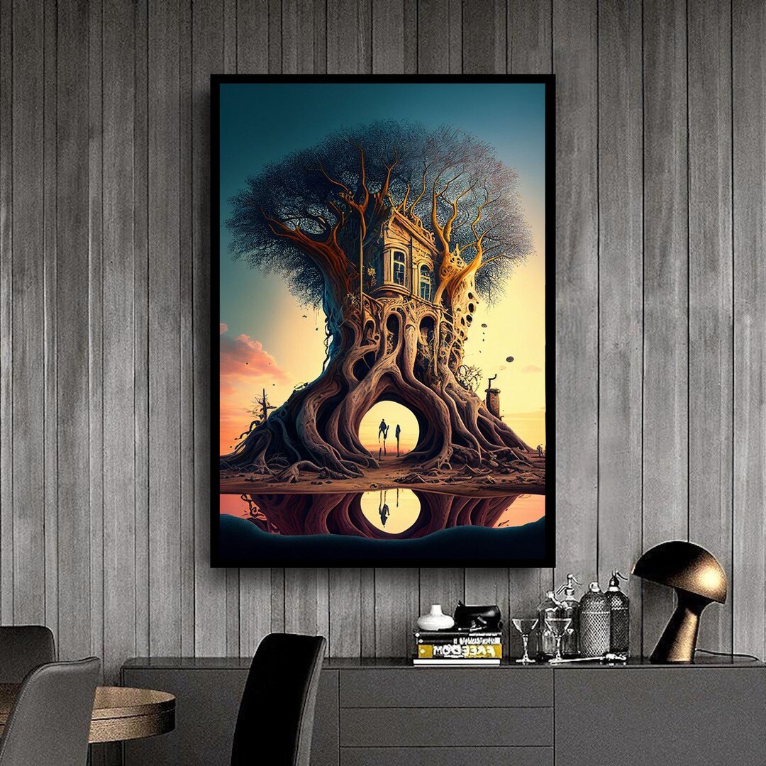 Tree House Wall Art , Nature Art ,nature Lover Gift S Forest Art ...