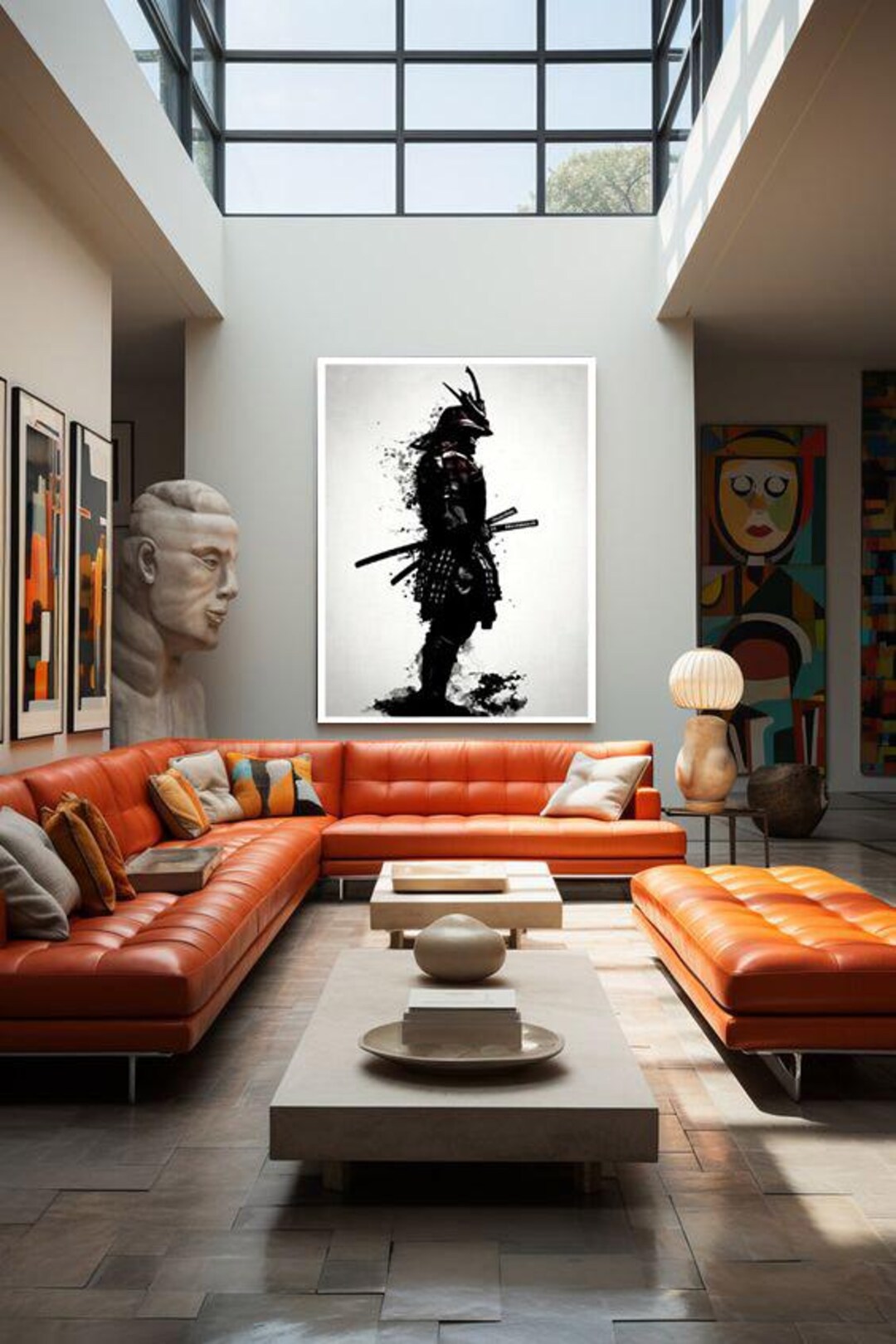 Samurai Canvas Wall Art, Samurai Canvas Print, Samurai With Swords ...