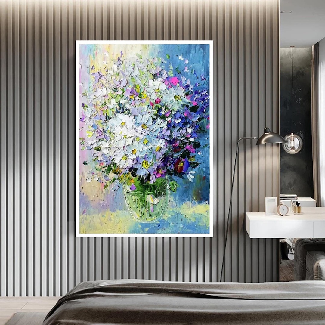 Flowers Canvas Wall Art , Abstract Flowers Canvas Print , Abstract ...