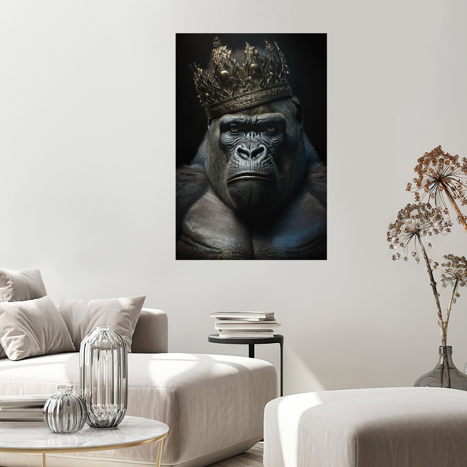 Surrealist Design Gorilla in Suit Canvas Print Wall Print, Original ...
