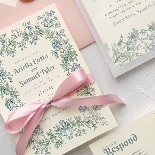 Cottage Garden Wedding Invitation - Etsy