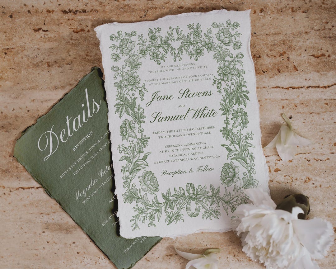 Botanical Garden Wedding Invitation, Editable Wedding Templates, DIY ...