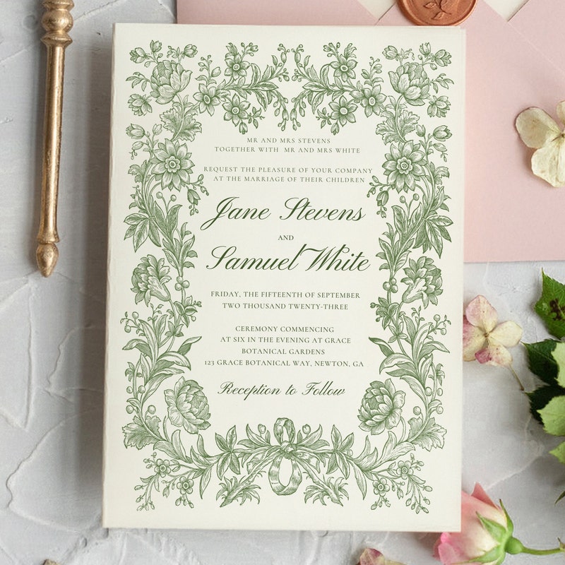 Botanical Invitation - Etsy