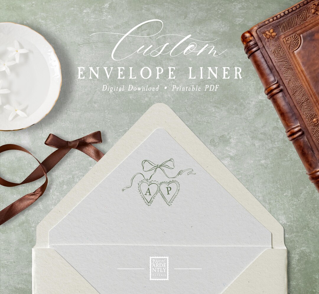 Custom Hand-drawn Envelope Liner: Venue or Monogram (digital Design) - Etsy