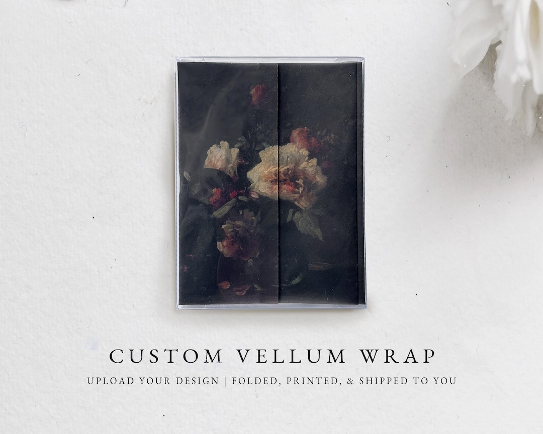 Custom Vellum Wedding Invitation Wraps: Pre-folded, Upload Your Design ...