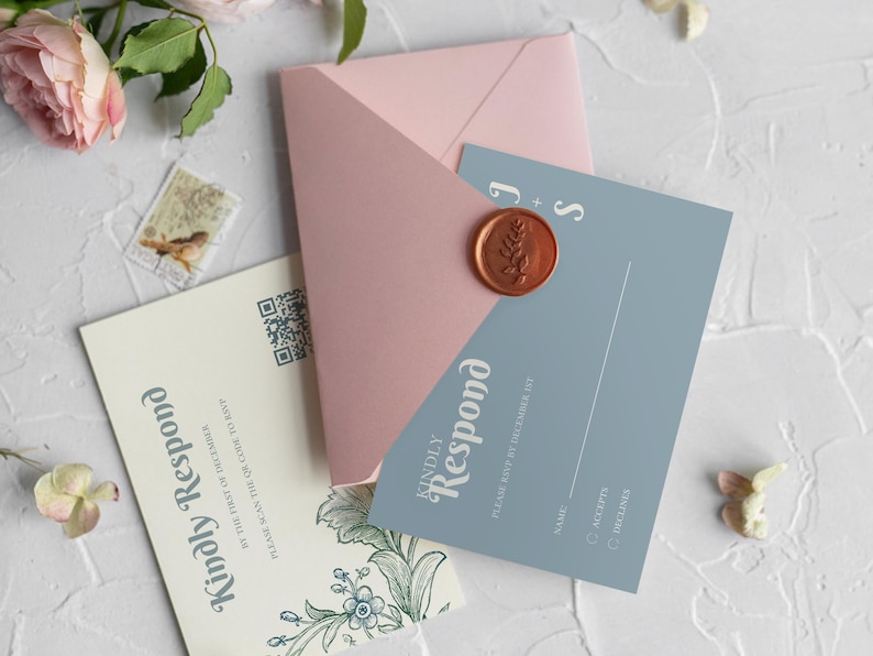 Cottage Core Wedding Invitation Template: Floral Garden Design (DIY ...