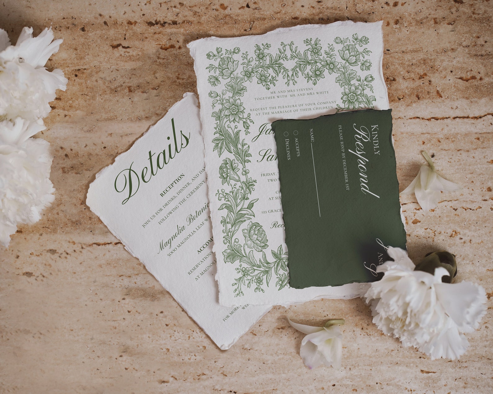 Printable Wedding Invitation Flat Lay Suite for Photographers, Editable ...