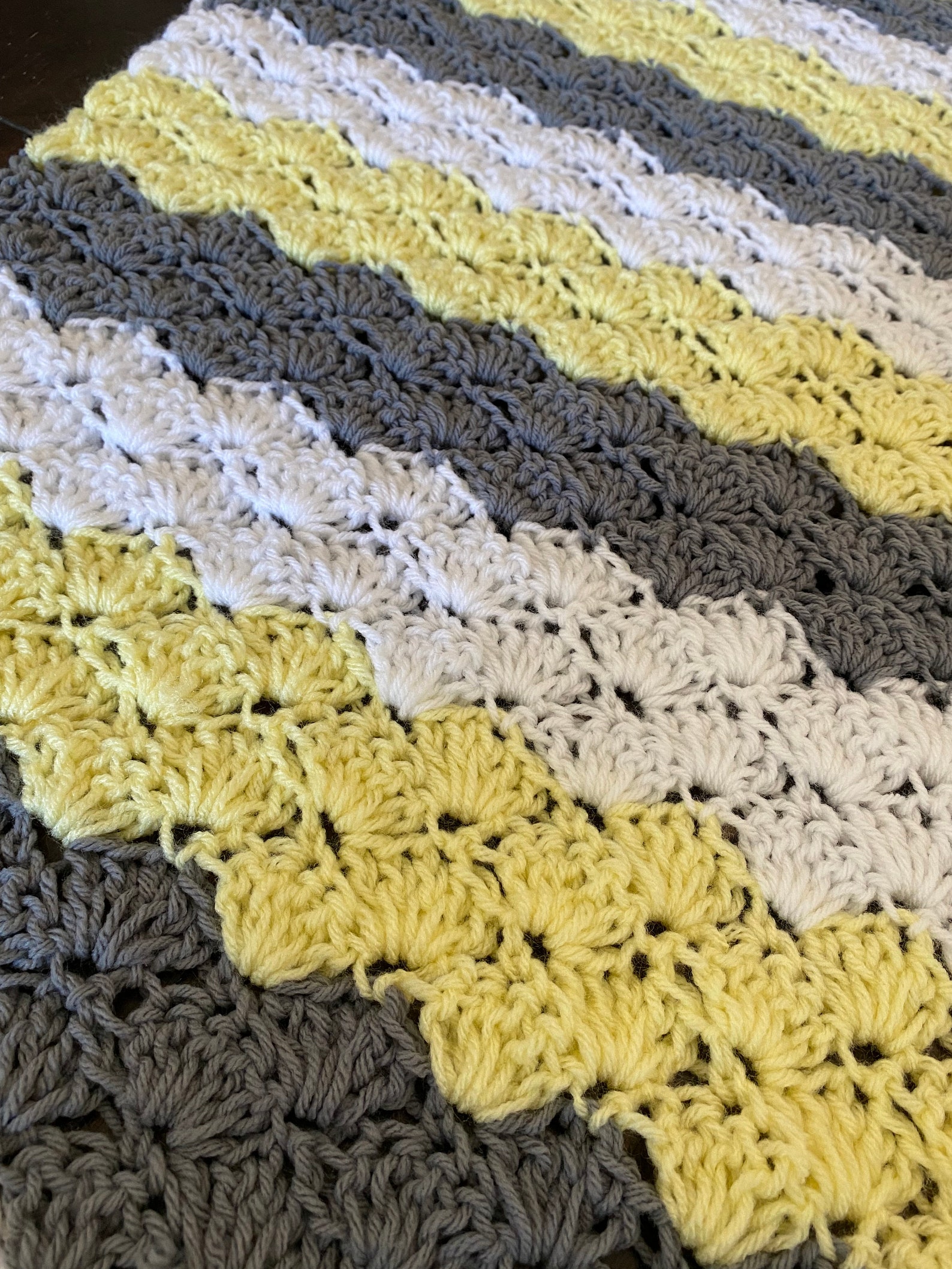 Yellow and Gray Crocheted Baby Blanket - Etsy