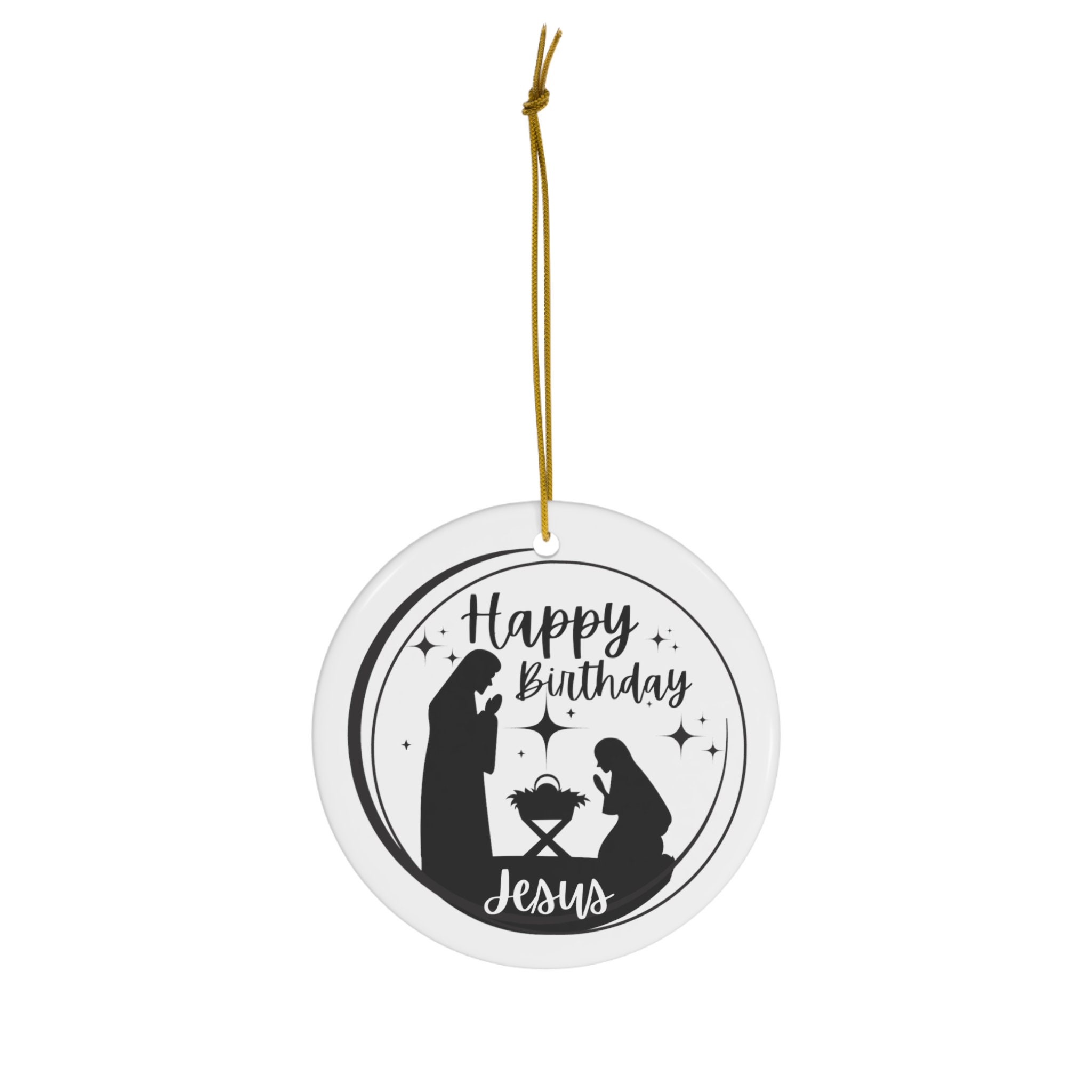 Happy Birthday, Jesus Ornament, Nativity Christmas, Christmas Ornament ...