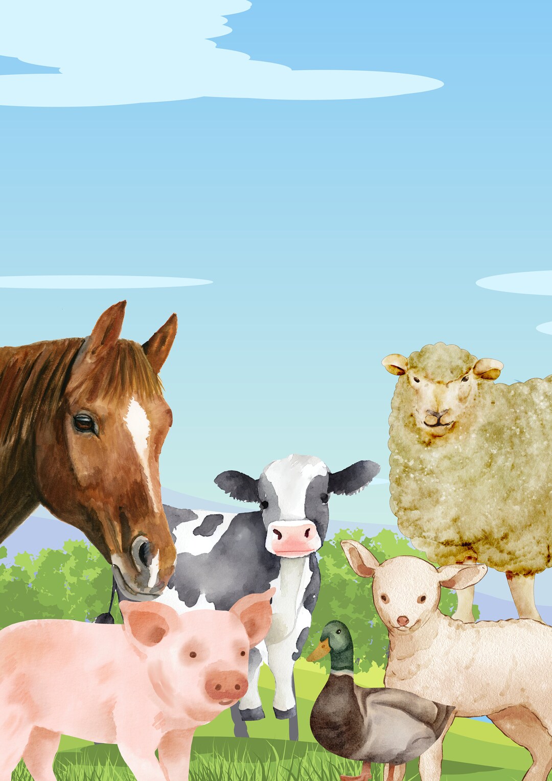 A1 | Farm Animals Nursery Decor, Nursery Wall Art, Home Office Wall Art ...