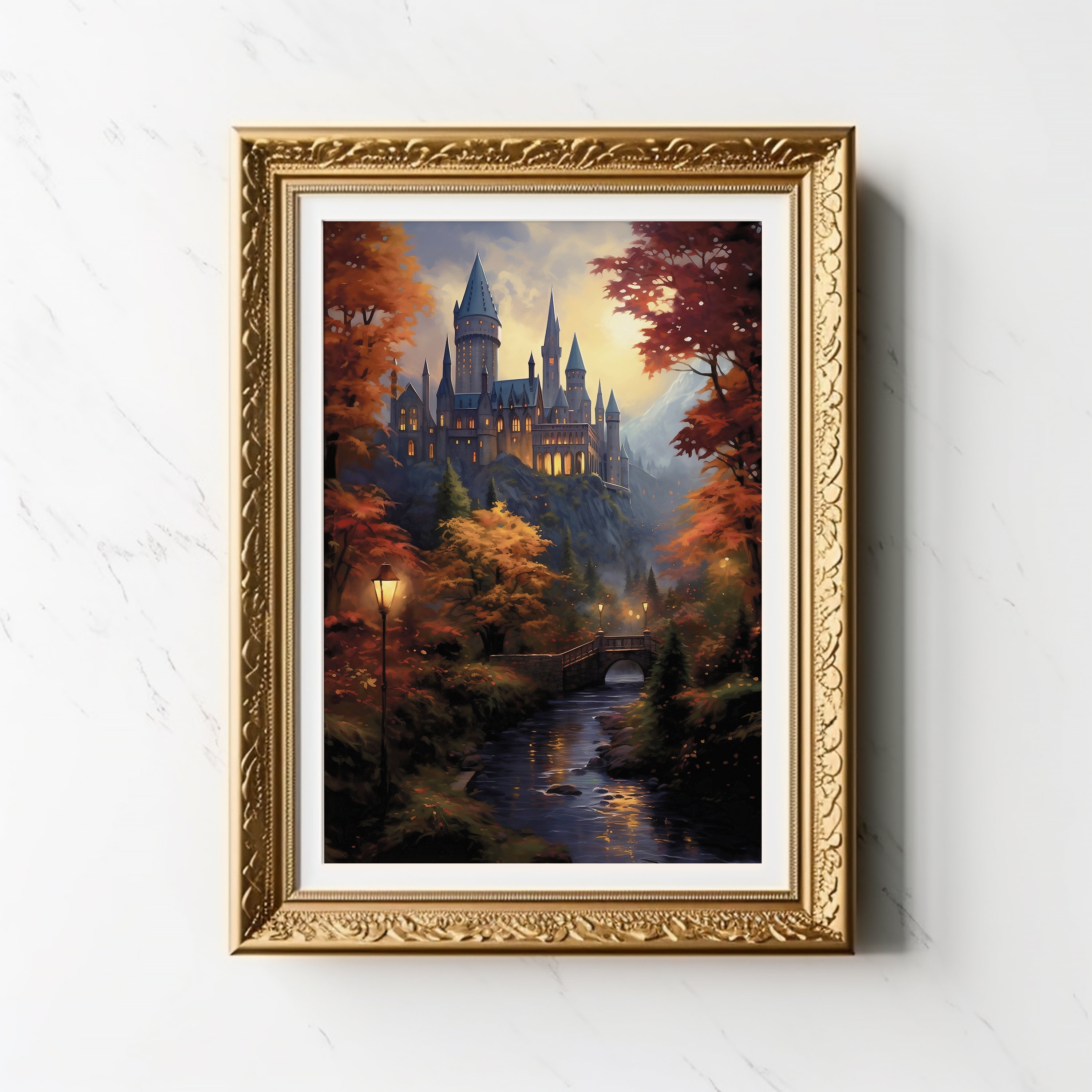 Autumn Wizard Castle Print Halloween PRINTABLE Wizarding World School ...