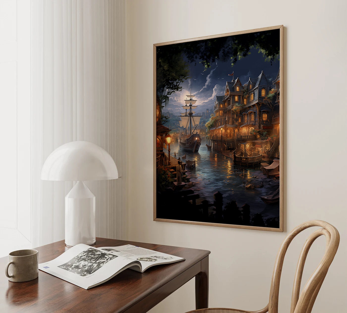 Pirates Boat Scene Poster | Ahoy Captain Wall Art | Magical Sparrow ...