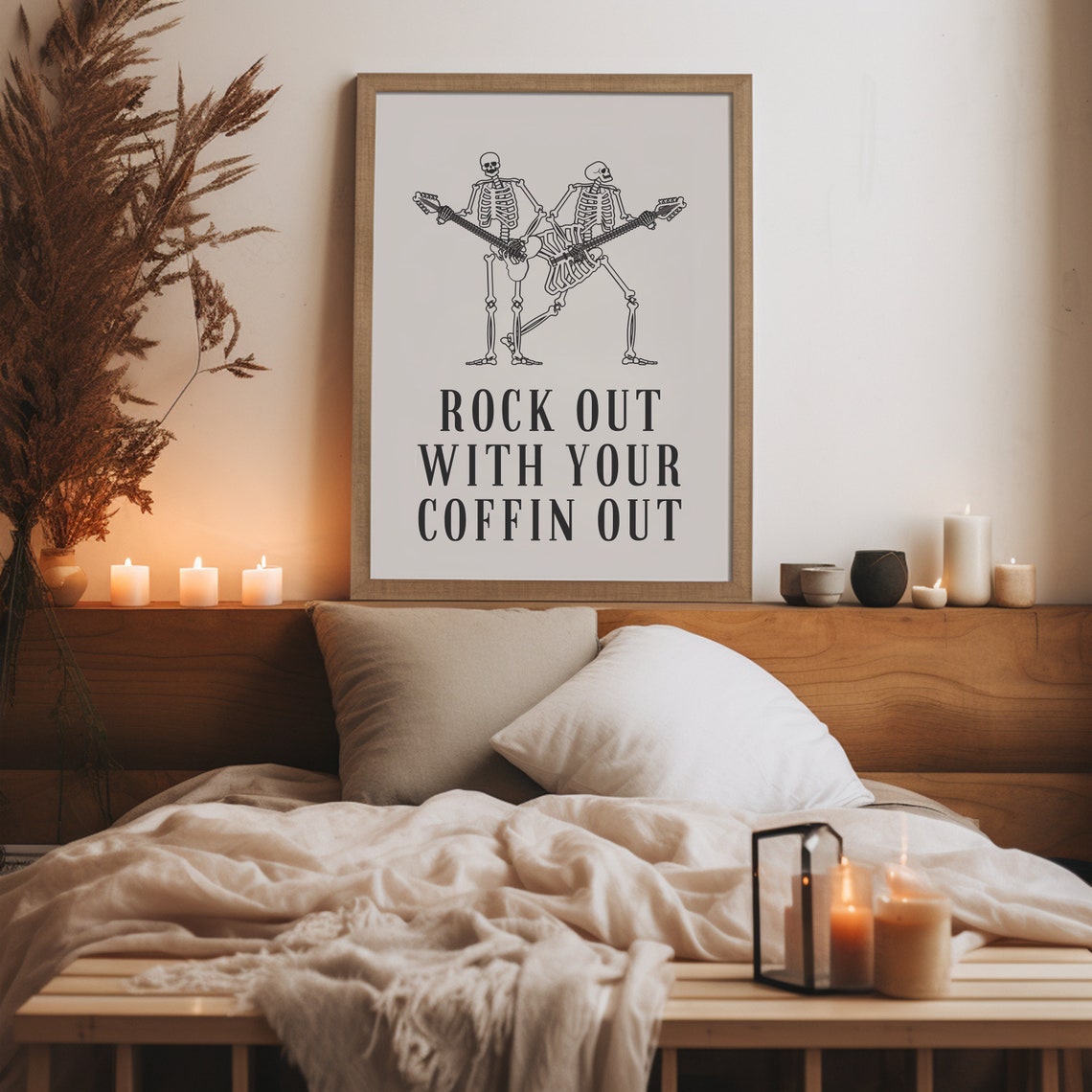 Rock Out With Your Coffin Out Print | HALLOWEEN POSTER | Skeleton ...